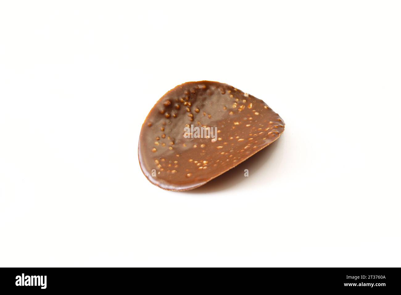 Single and crispy chocolate covered chips isolated on white background ...