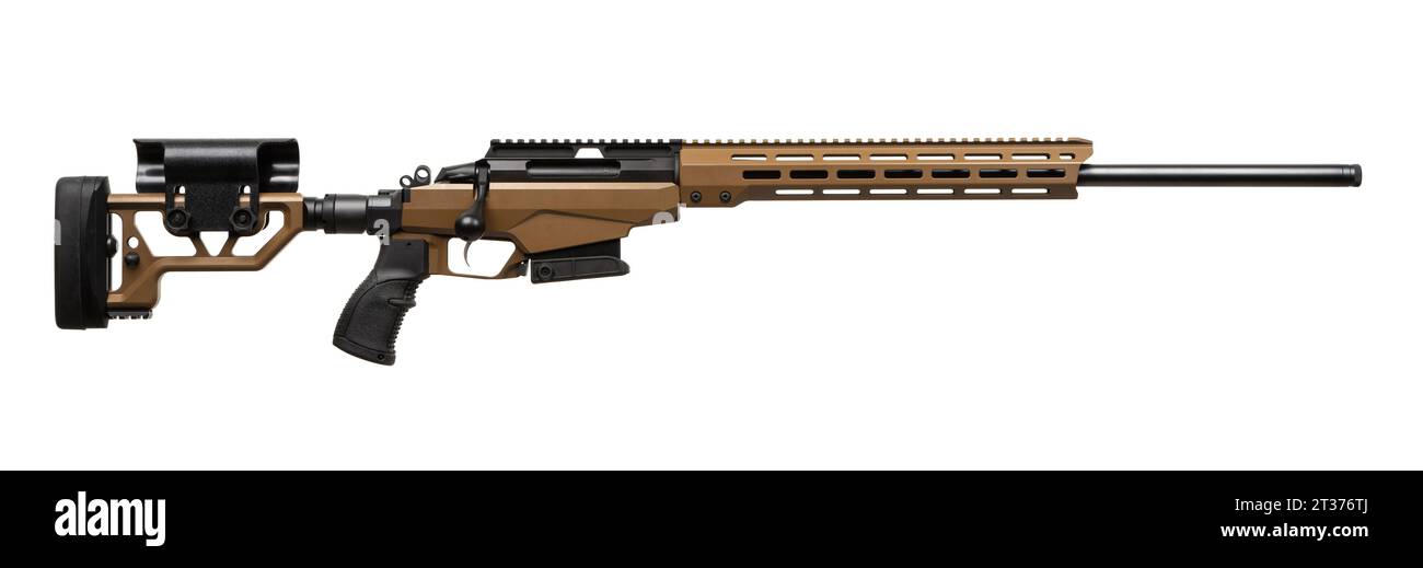 Modern bolt carbine isolated on white background. Weapons for sports ...