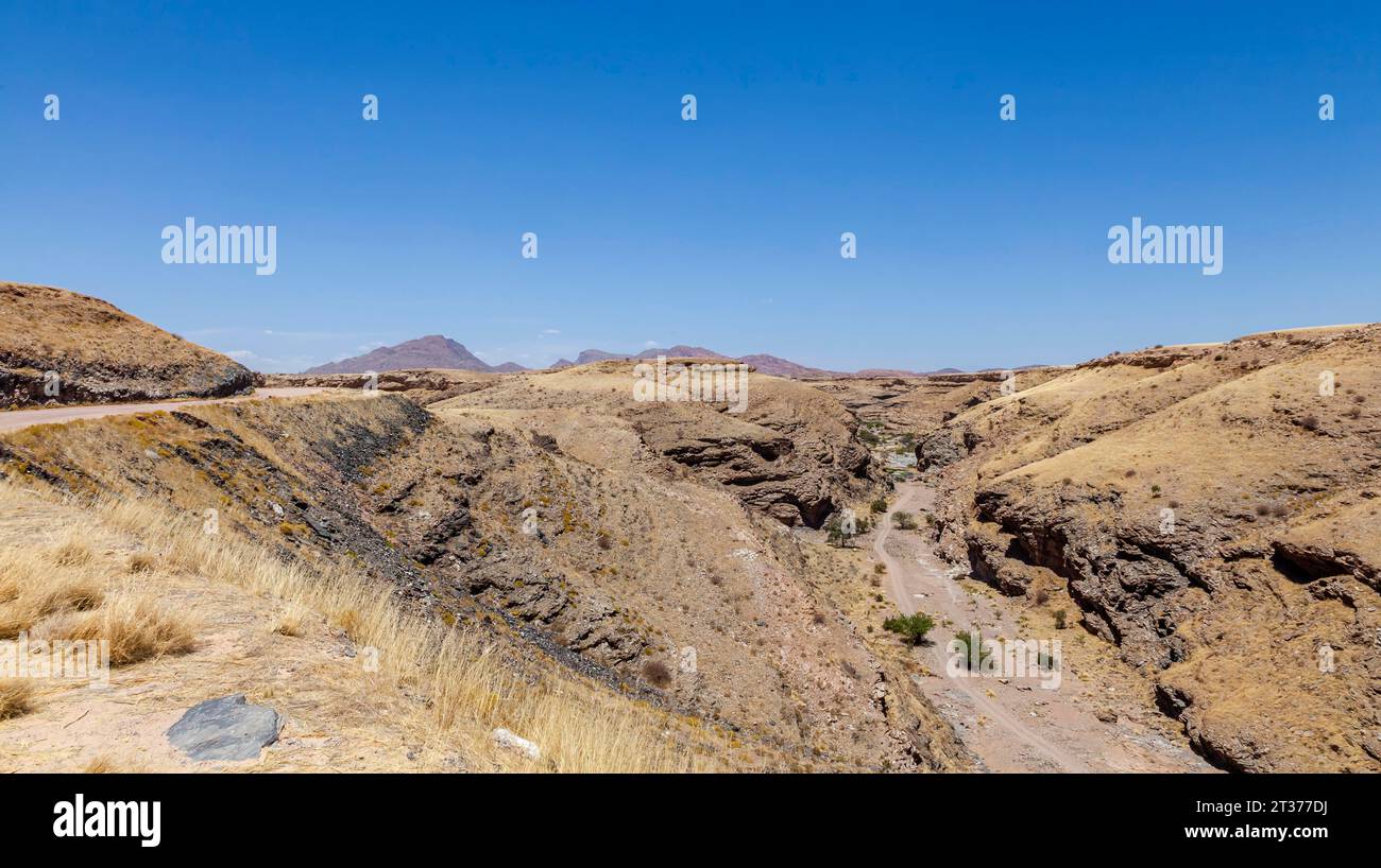 Landscape at Kuiseb Pass, Kuiseb Canyon, Road C14, Namibia Stock Photo ...