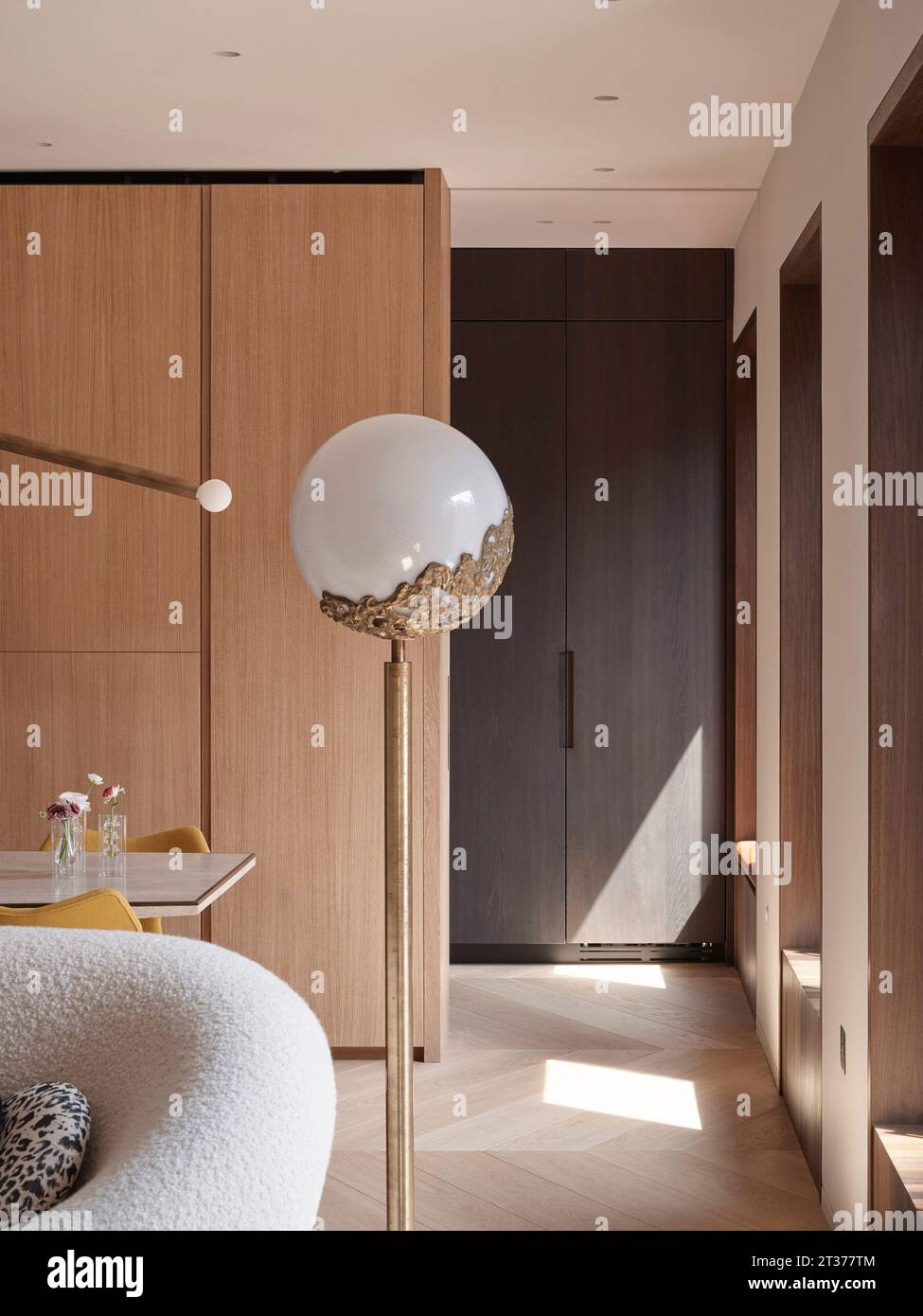 Open plan living area with bespoke cupboards. Mount Row Apartments ...