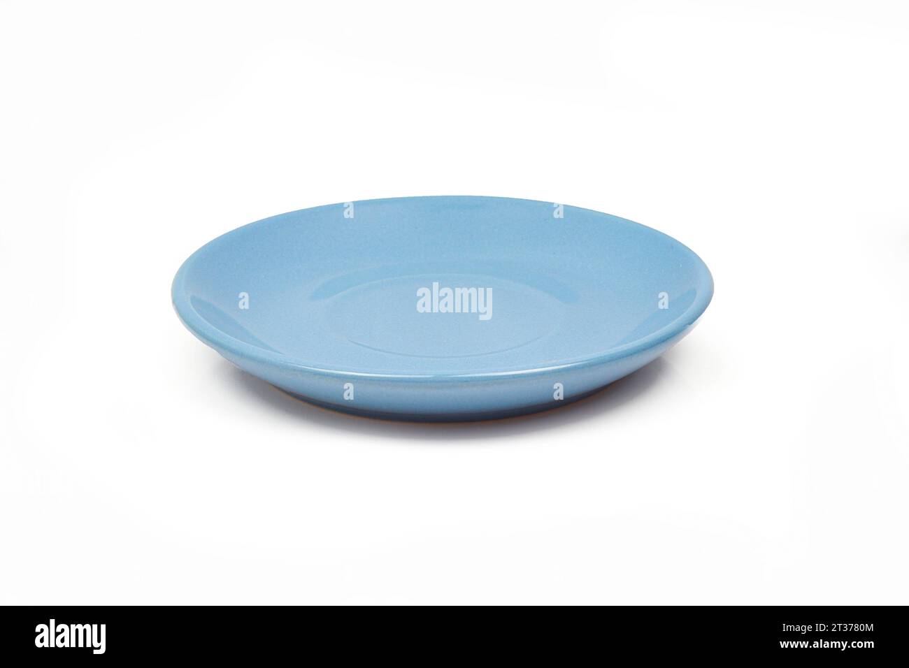 One blue ceramic tea cup tray isolated on white background Stock Photo ...