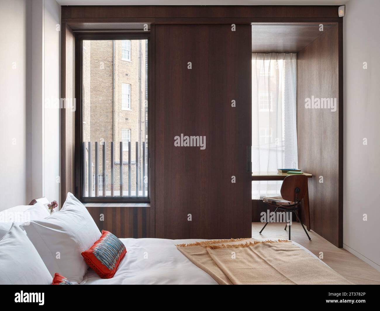 Bedroom with small study space. Mount Row Apartments, London, United ...