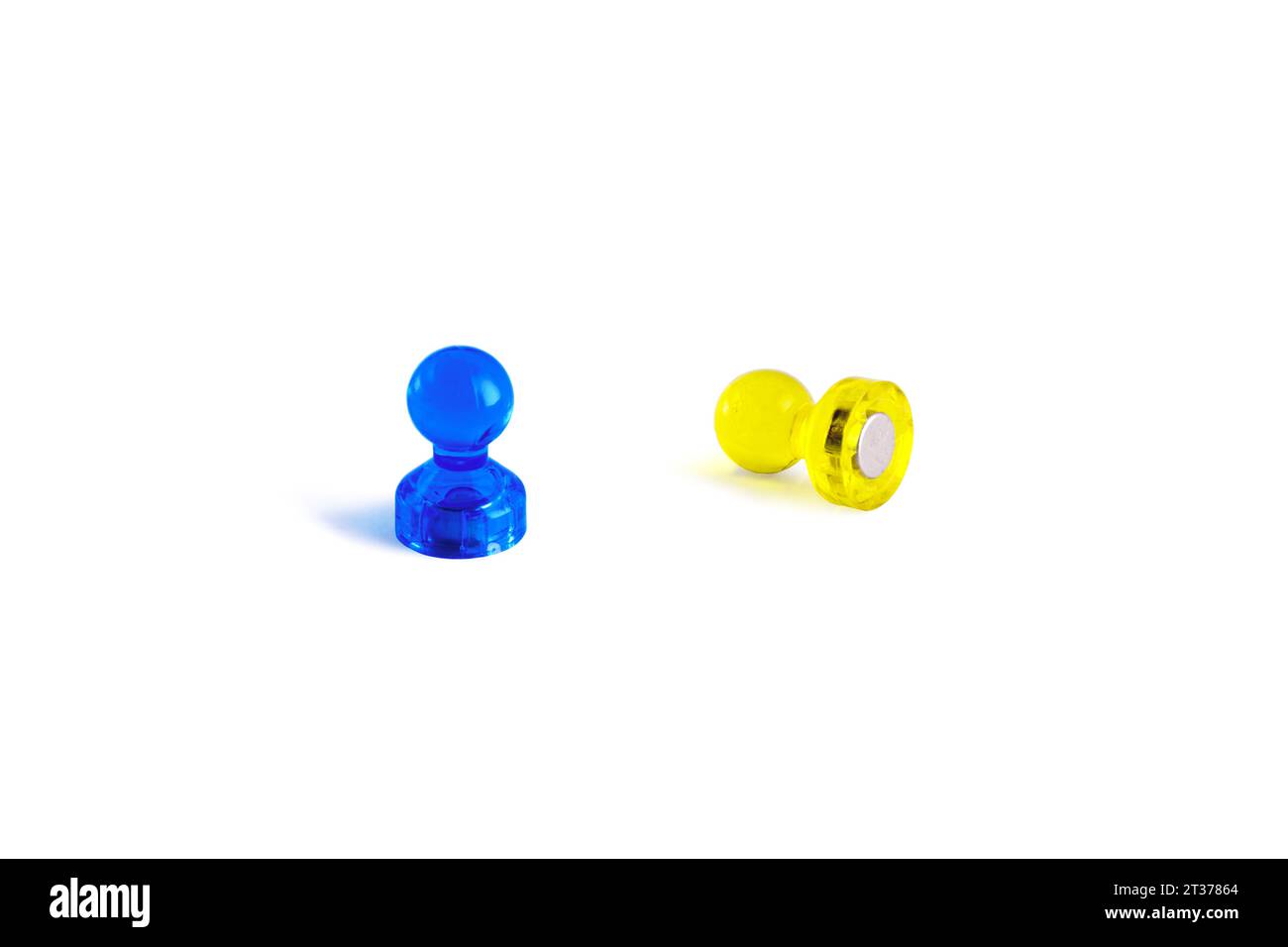 Magnetic buttons for the board. Close-up. Isolated on white background ...