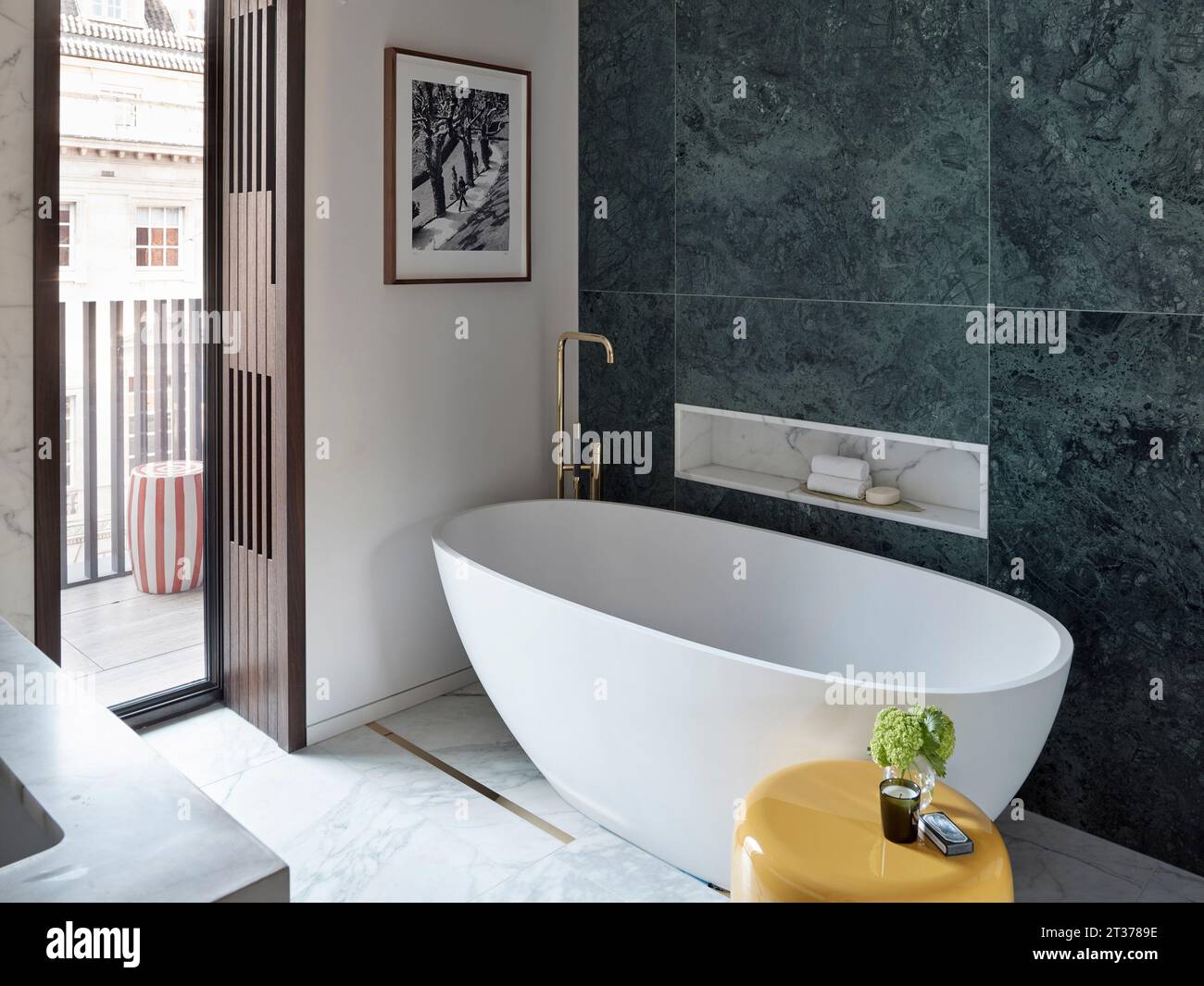 Bathroom with free-standing tub. Mount Row Apartments, London, United ...