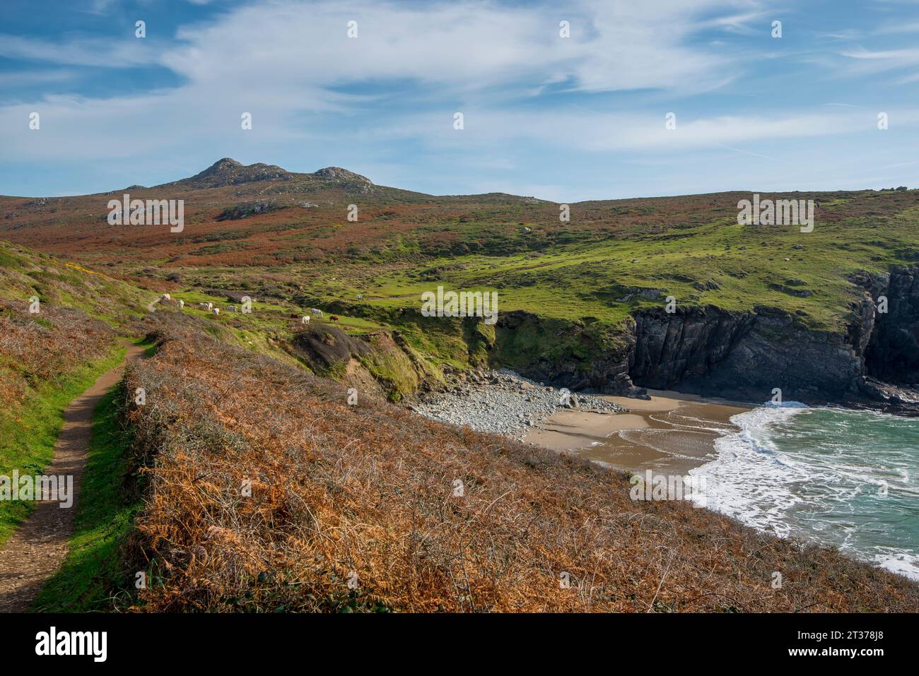 Newgale, sea and surf, Pembrokeshire, West Wales coastal scene Stock ...