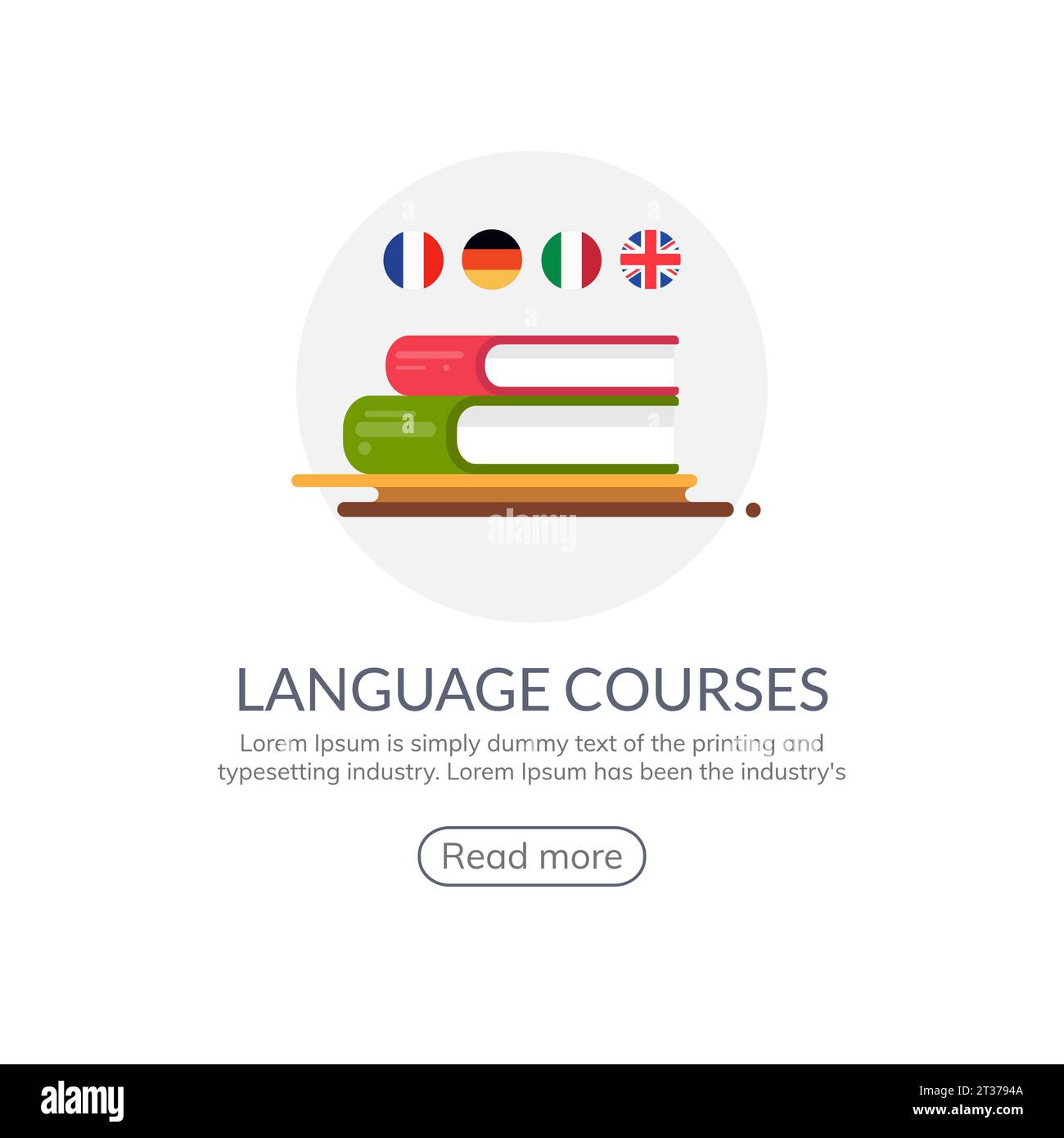 Language learn vector banner design. Language course english different ...