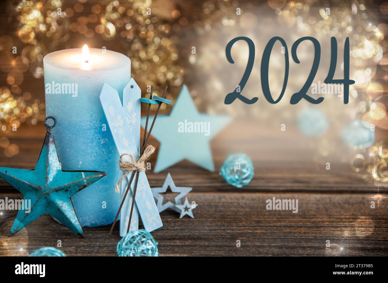 Text 2024, Turquoise Christmas Decor Stock Photo - Alamy