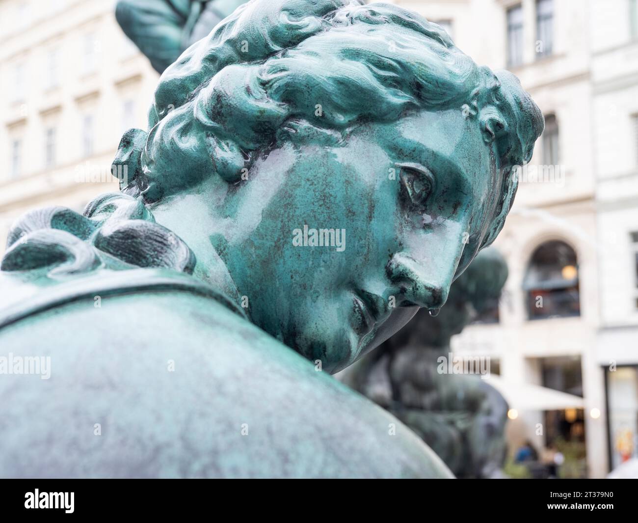 Fountain figure, detail of the Donnerbrunnen, created by Georg Raphael ...