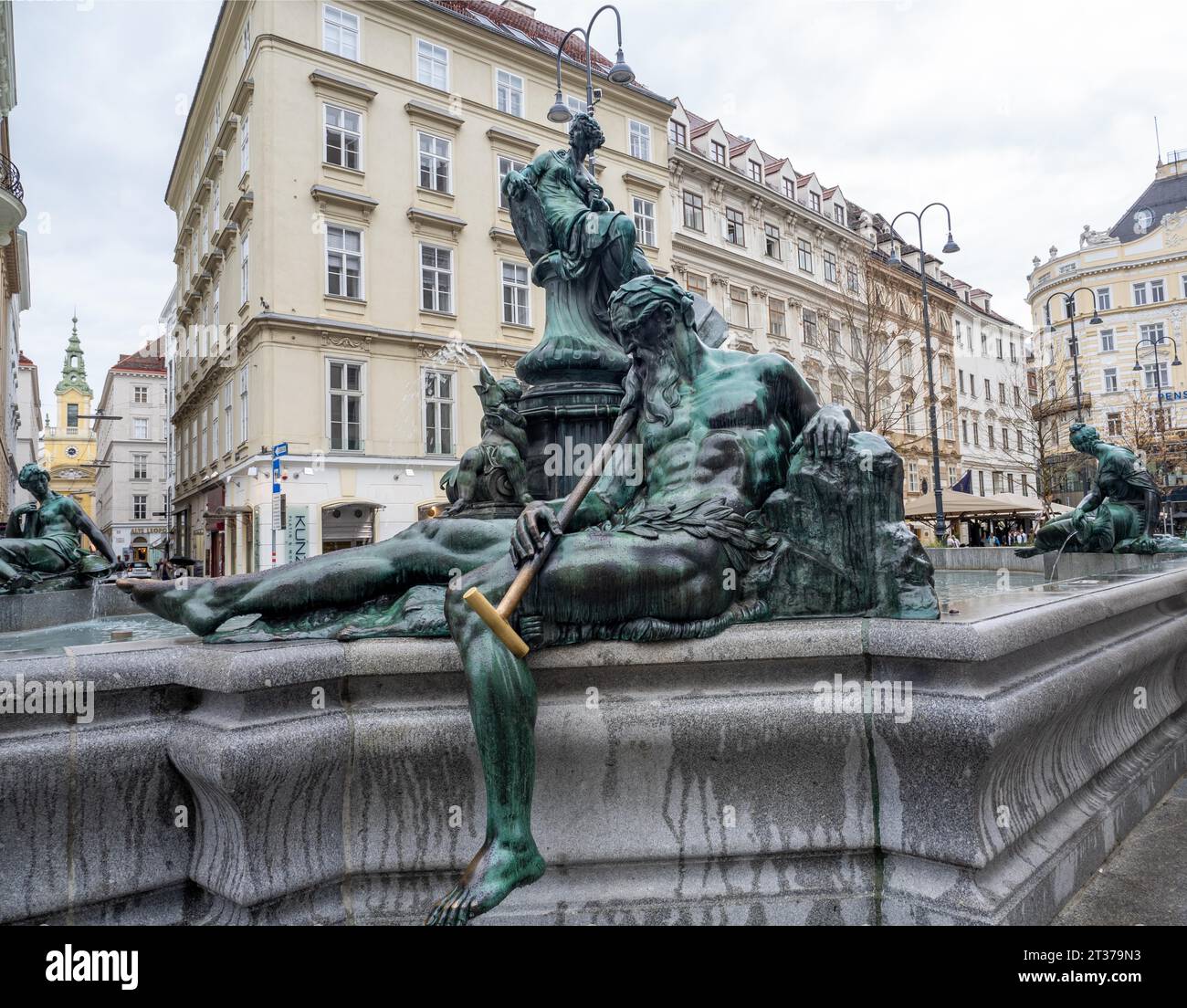 Fountain figure, allegory of the river Enns, Donnerbrunnen, created by ...