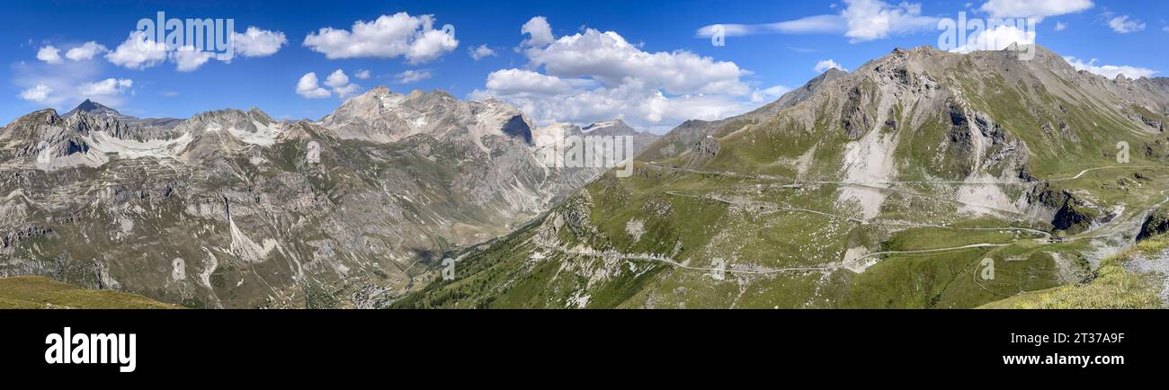 View across the valley of Isere to the Aiguille du Dome, Col de l ...