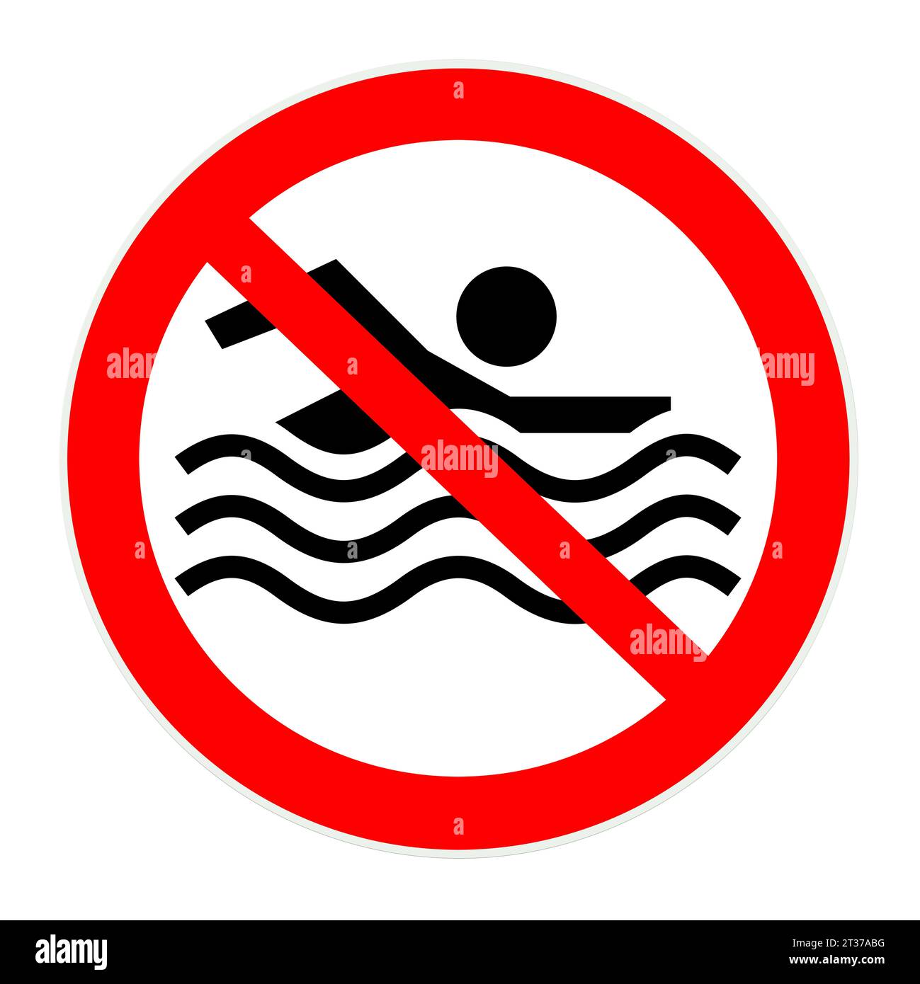 Prohibition sign with float, 2D illustration Stock Photo - Alamy