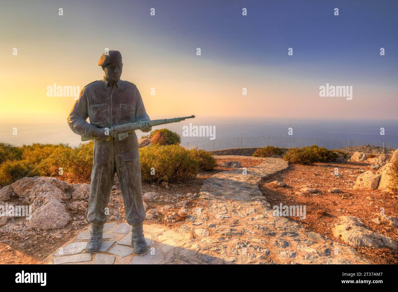 Memorial, Bronze Statue, Allied Soldier with Rifle, Preveli, Orthodox ...