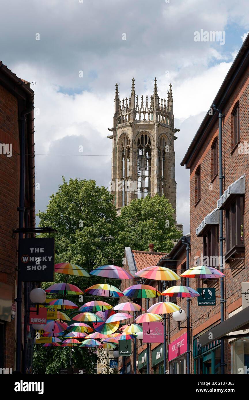 Umbrella, Coppergate Walk, York, England, Great Britain Stock Photo - Alamy