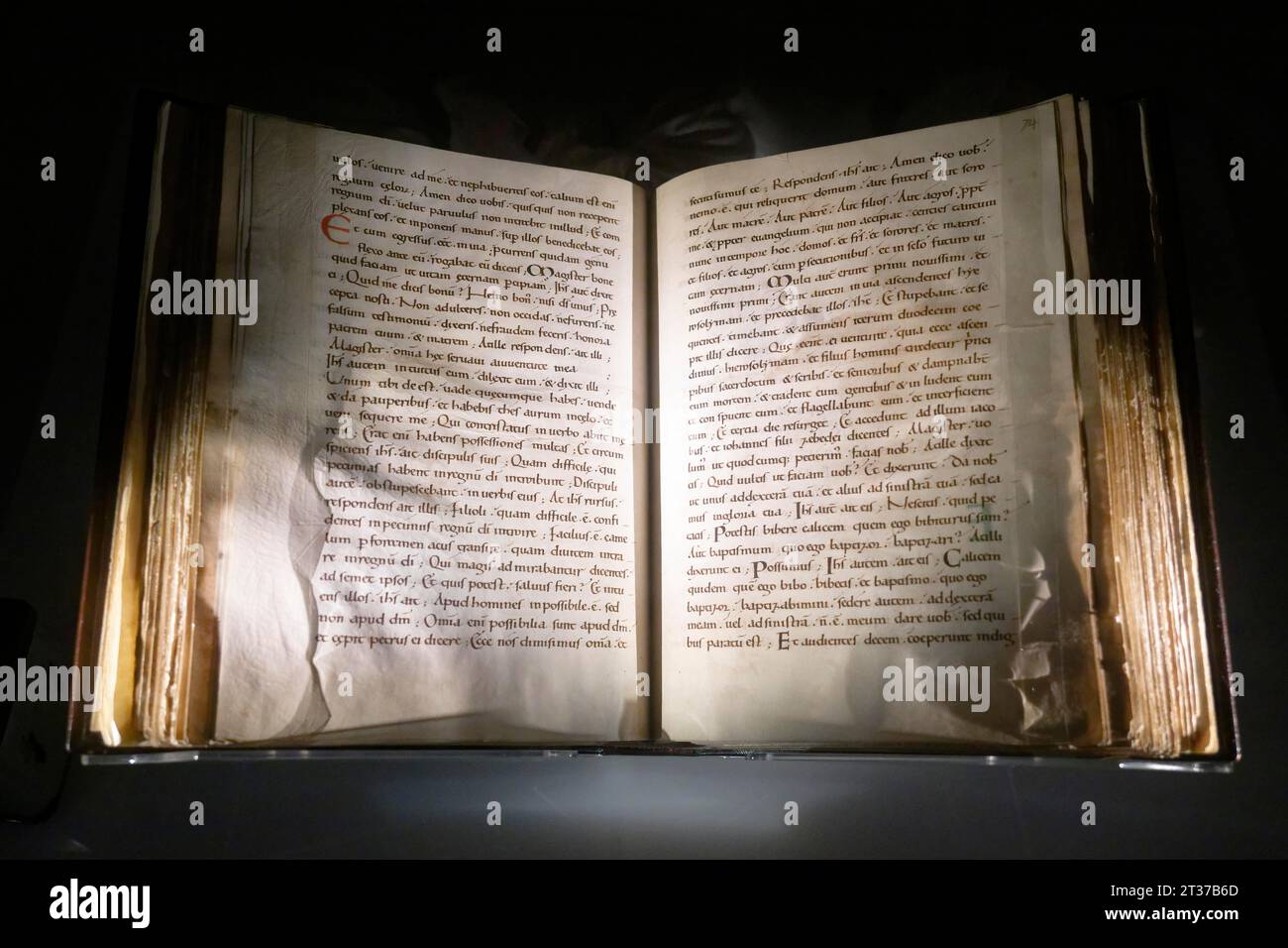 Interior view, York Gospel book, Undercroft Museum, York Minster ...