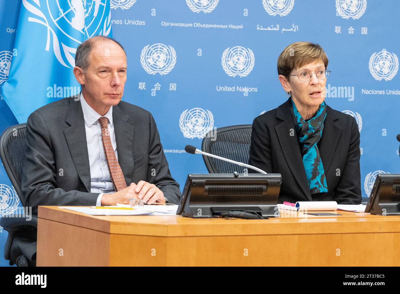 New York, USA. 23rd Oct, 2023. Judge Joan E. Donoghue, President of the ...