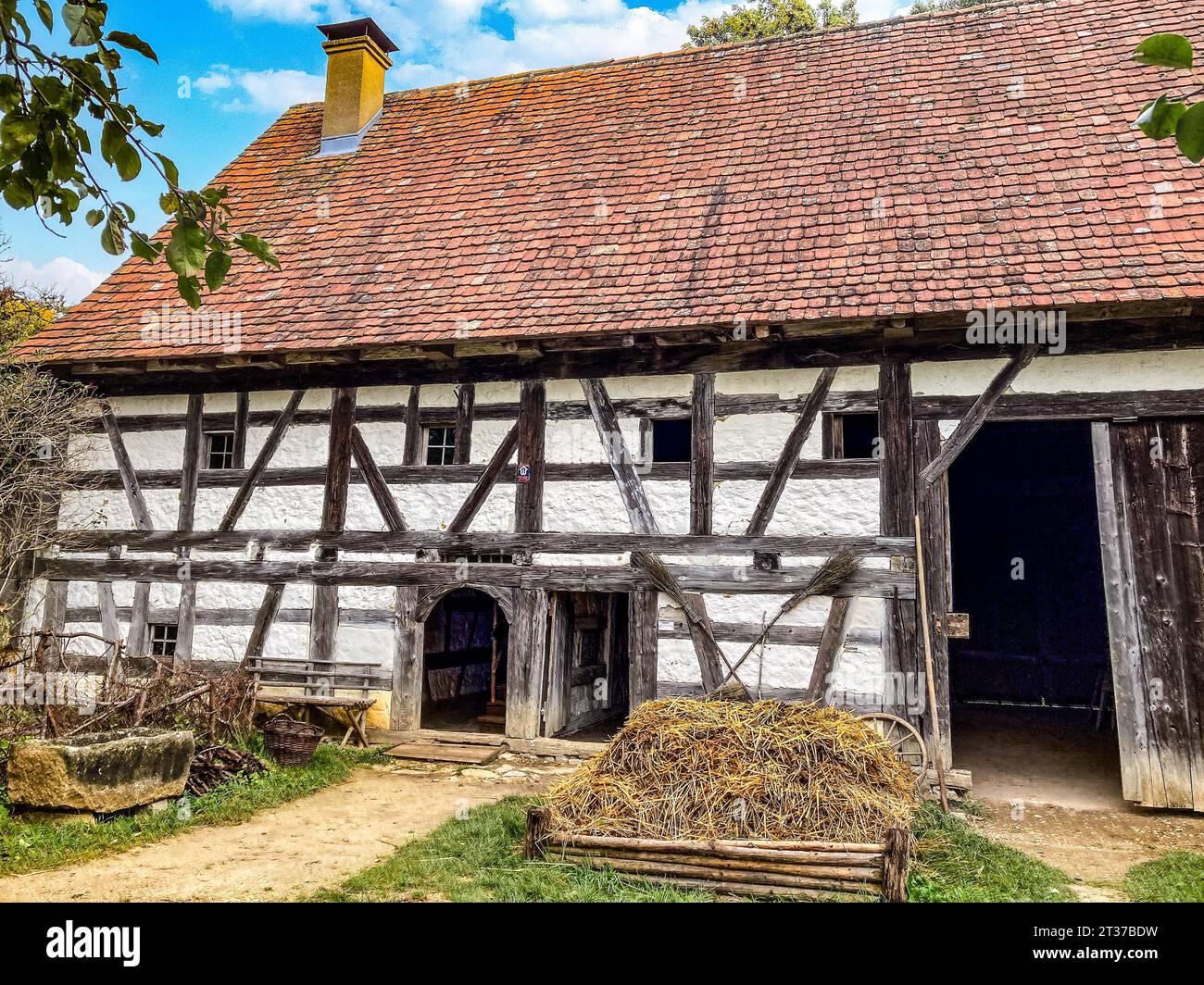 In open-air museum Neuhausen historical old rebuilt restored small ...