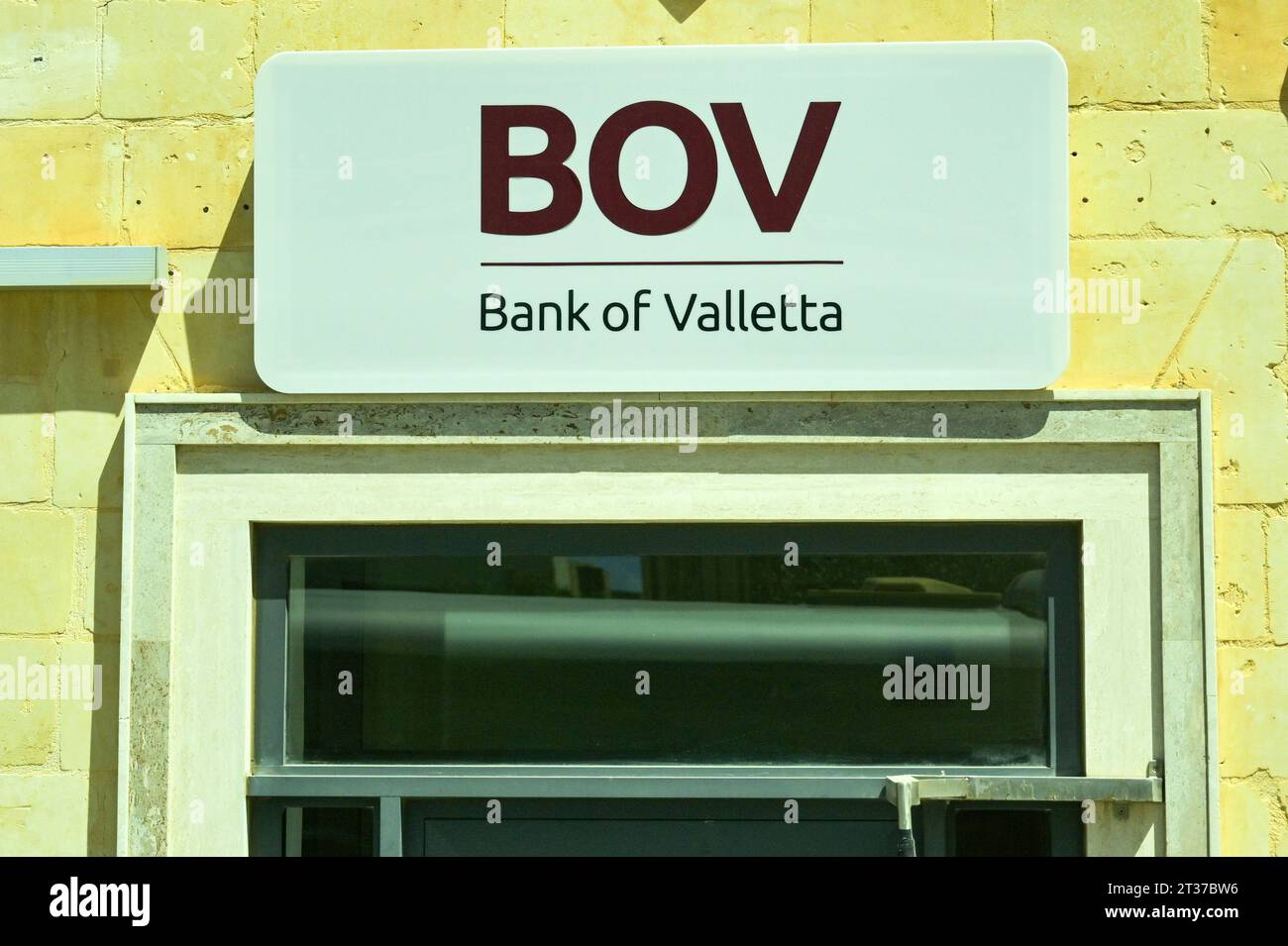 Gozo, Malta - 5 August 2023: Close up view of the sign above a branch ...