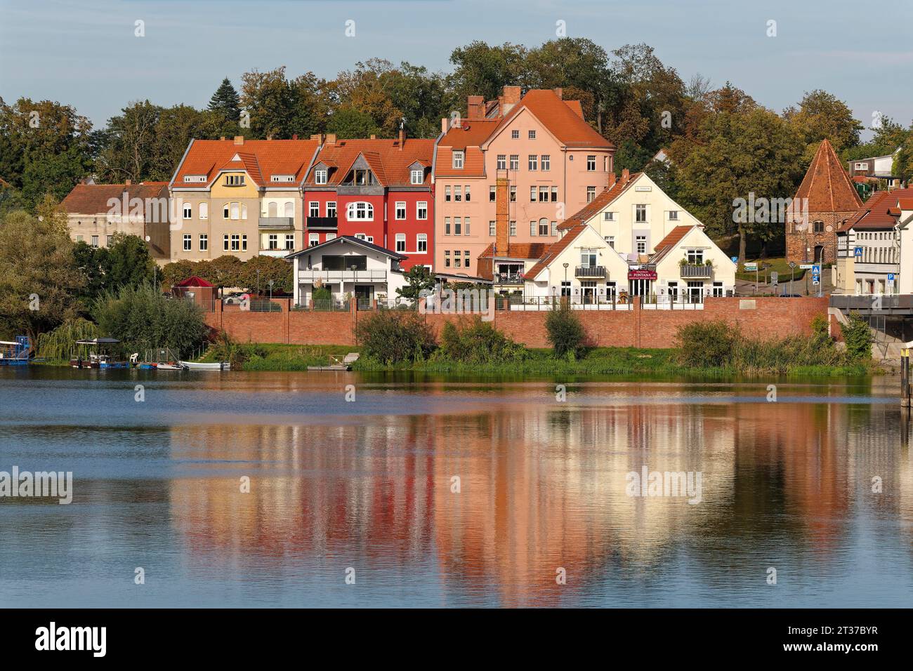 Banks of the Havel in the Hanseatic town of Havelberg in the Altmark ...