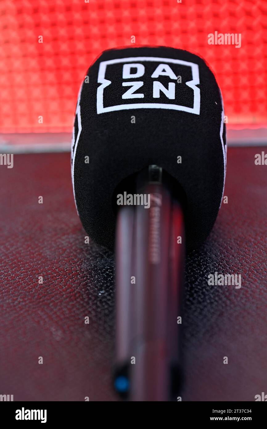 Microphone, Micro, Logo, DAZN, Voith Arena, Heidenheim, Baden ...