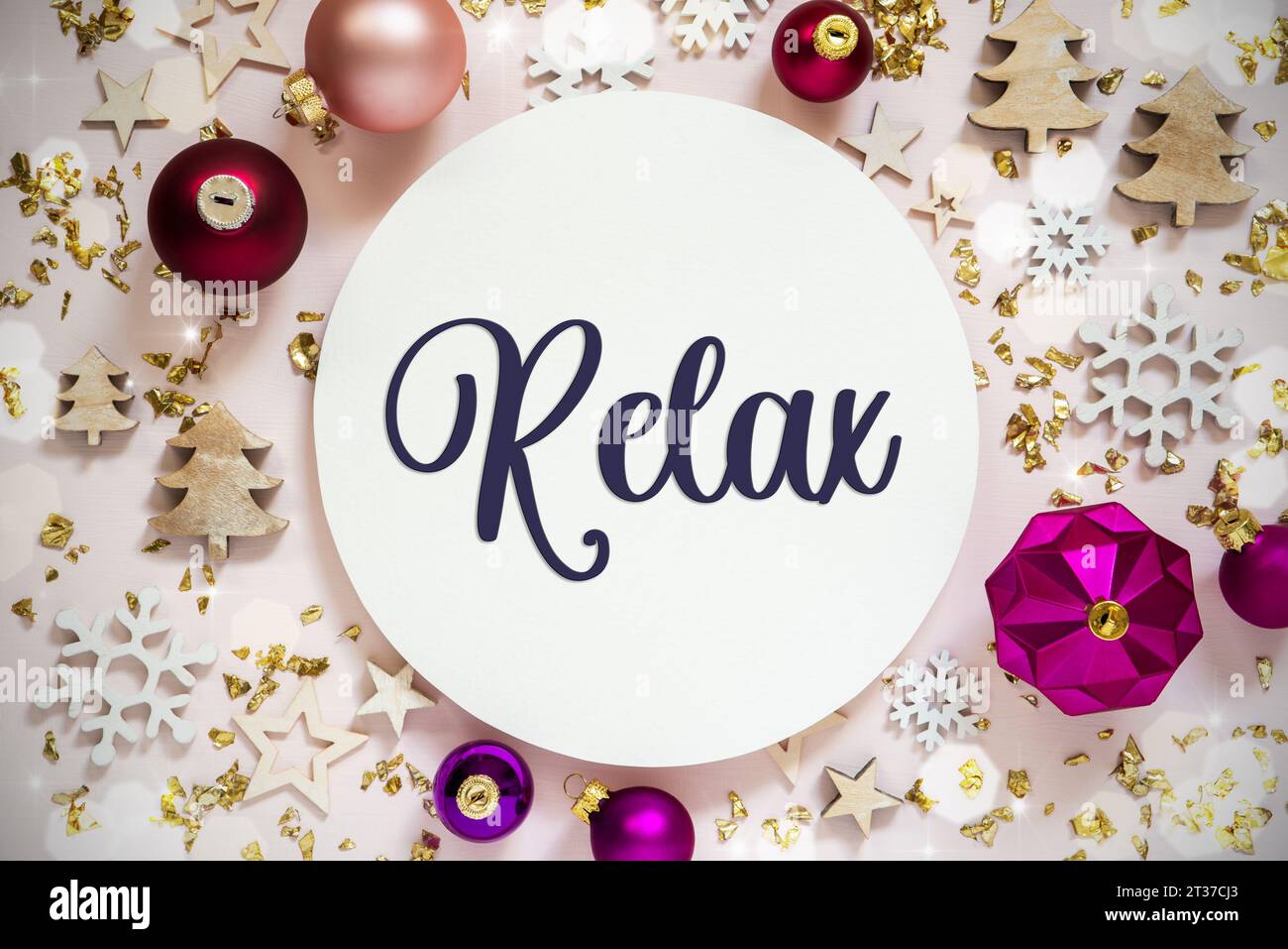 Purple And Festive Christmas Background With Text Relax Stock Photo - Alamy