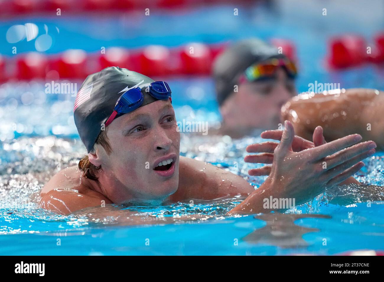 Jacob Foster celebrates winning the gold medal in the men's 200-meters ...