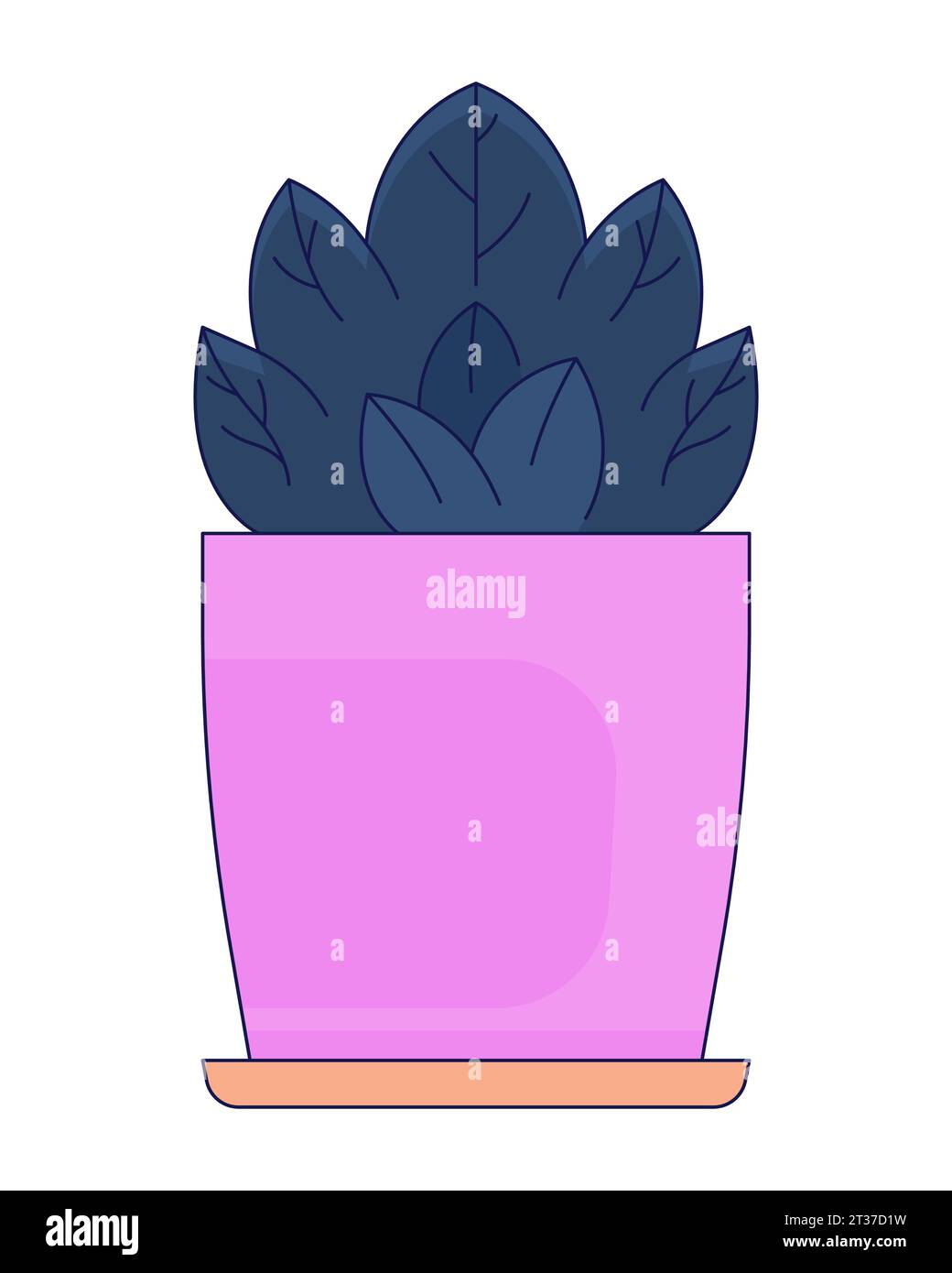 Small shrub potted 2D linear cartoon object Stock Vector Image & Art ...