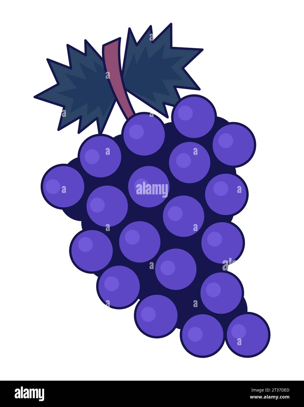 Fruit grapes bunch 2D linear cartoon object Stock Vector Image & Art ...
