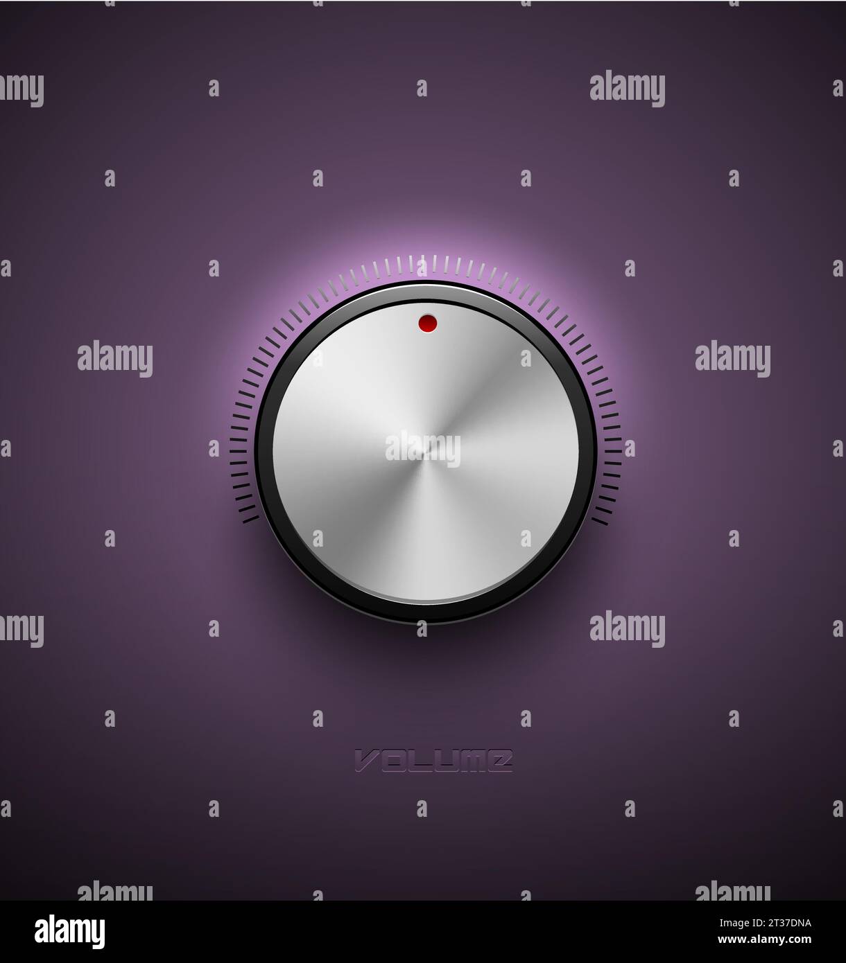 Volume button, sound control icon, music knob metal aluminum or chrome ...