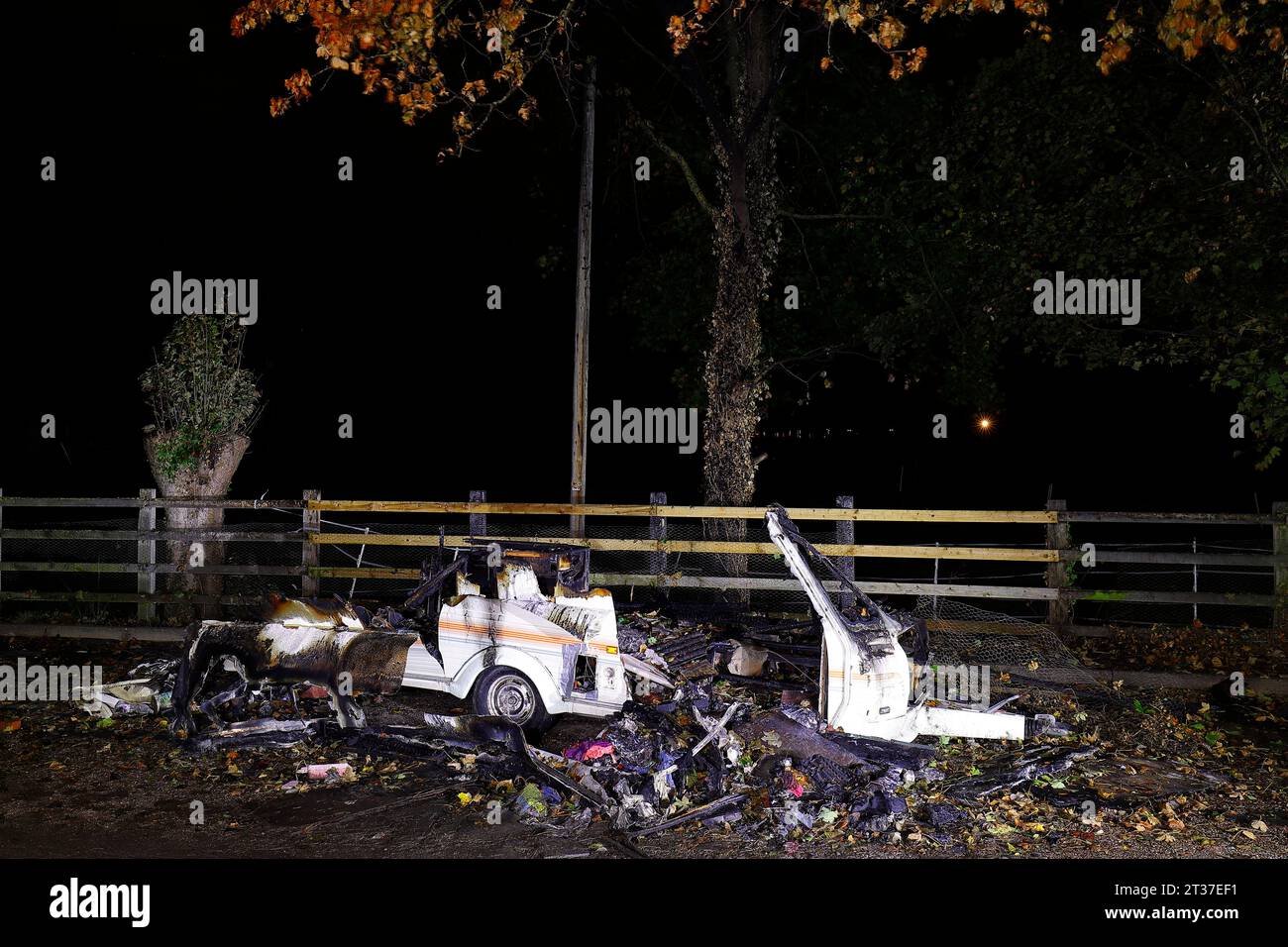 Fire damaged caravan hi-res stock photography and images - Alamy