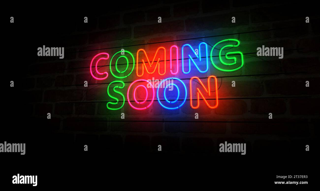 Coming soon 3d text hi-res stock photography and images - Alamy