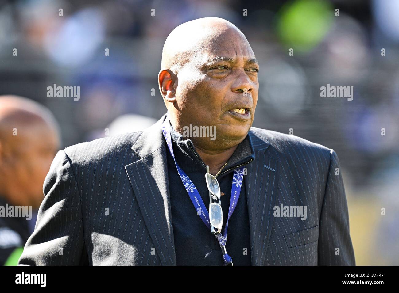 Baltimore Ravens executive vice president Ozzie Newsome looks on during ...