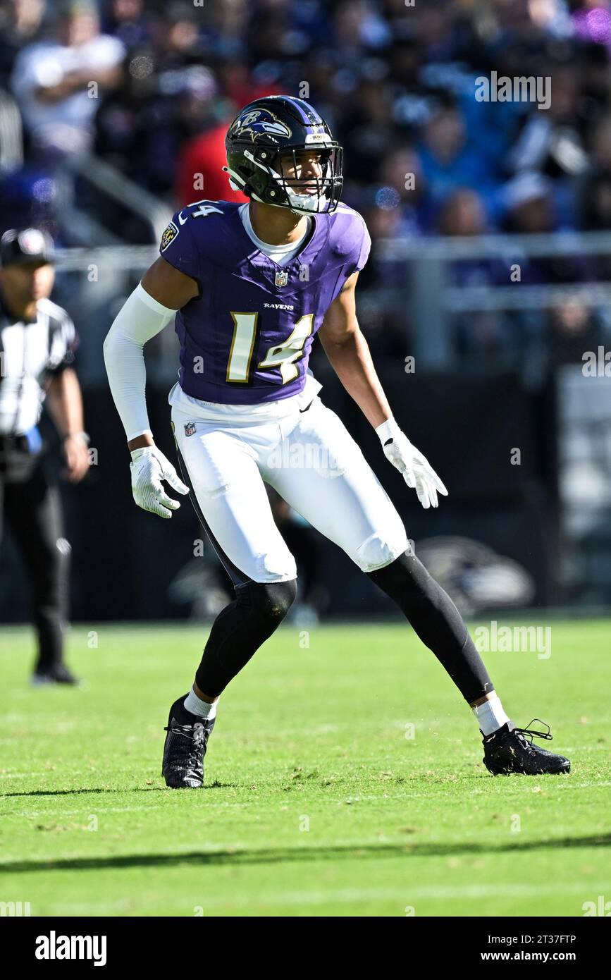 Baltimore Ravens safety Kyle Hamilton (14) in action during the second ...