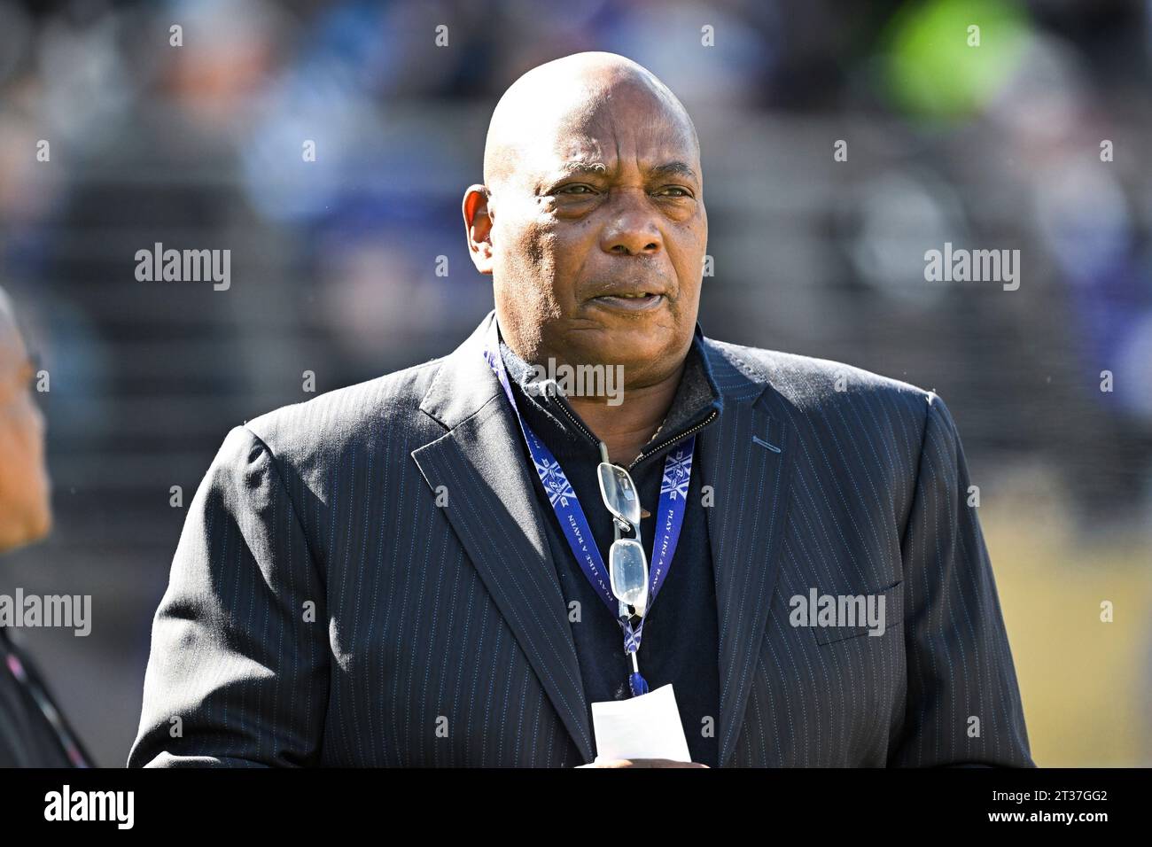 Baltimore Ravens executive vice president Ozzie Newsome looks on during ...