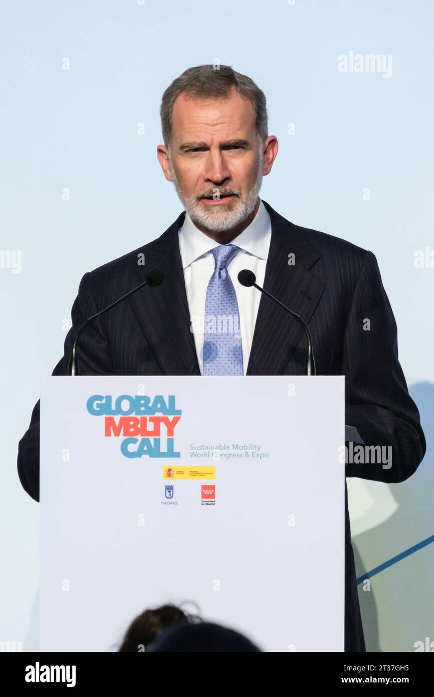 Madrid, Spain. 23rd Oct, 2023. King Felipe VI presides over the opening ...