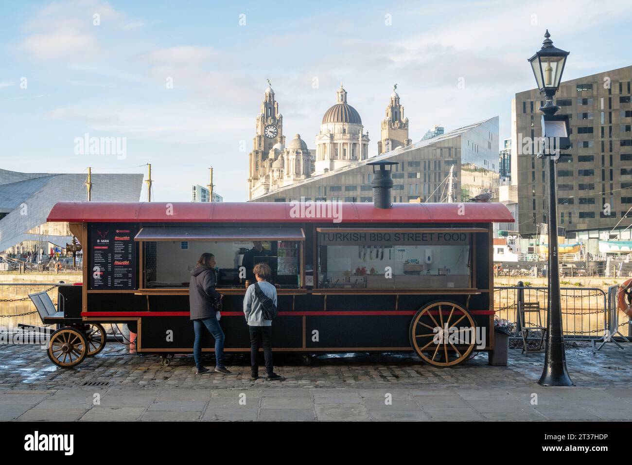 Turkish BBQ Street Food truck at Albert Dock Liverpool Stock Photo - Alamy