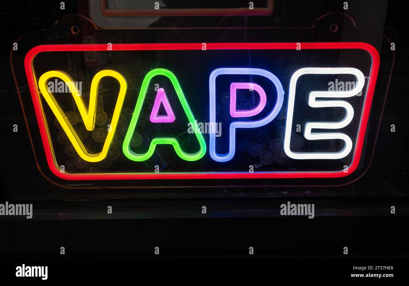 Colourful Vape sign Stock Photo - Alamy