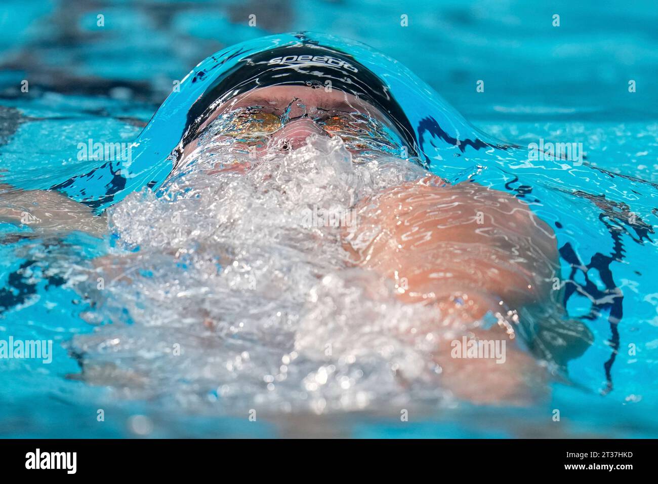 Adam Chaney of the United States swims to win the gold medal in the men ...
