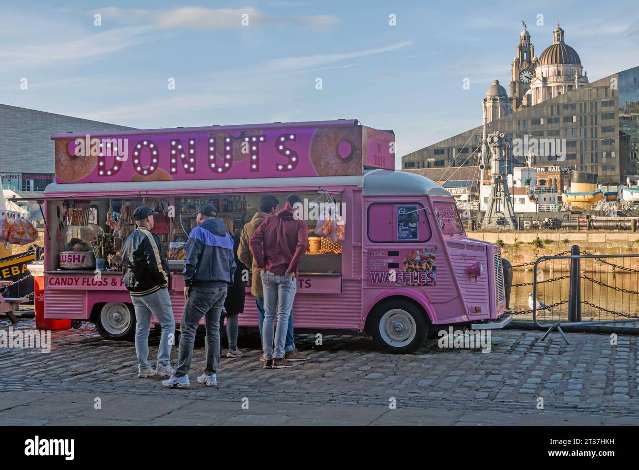 Donuts food truck Albert Dock Liverpool Stock Photo - Alamy