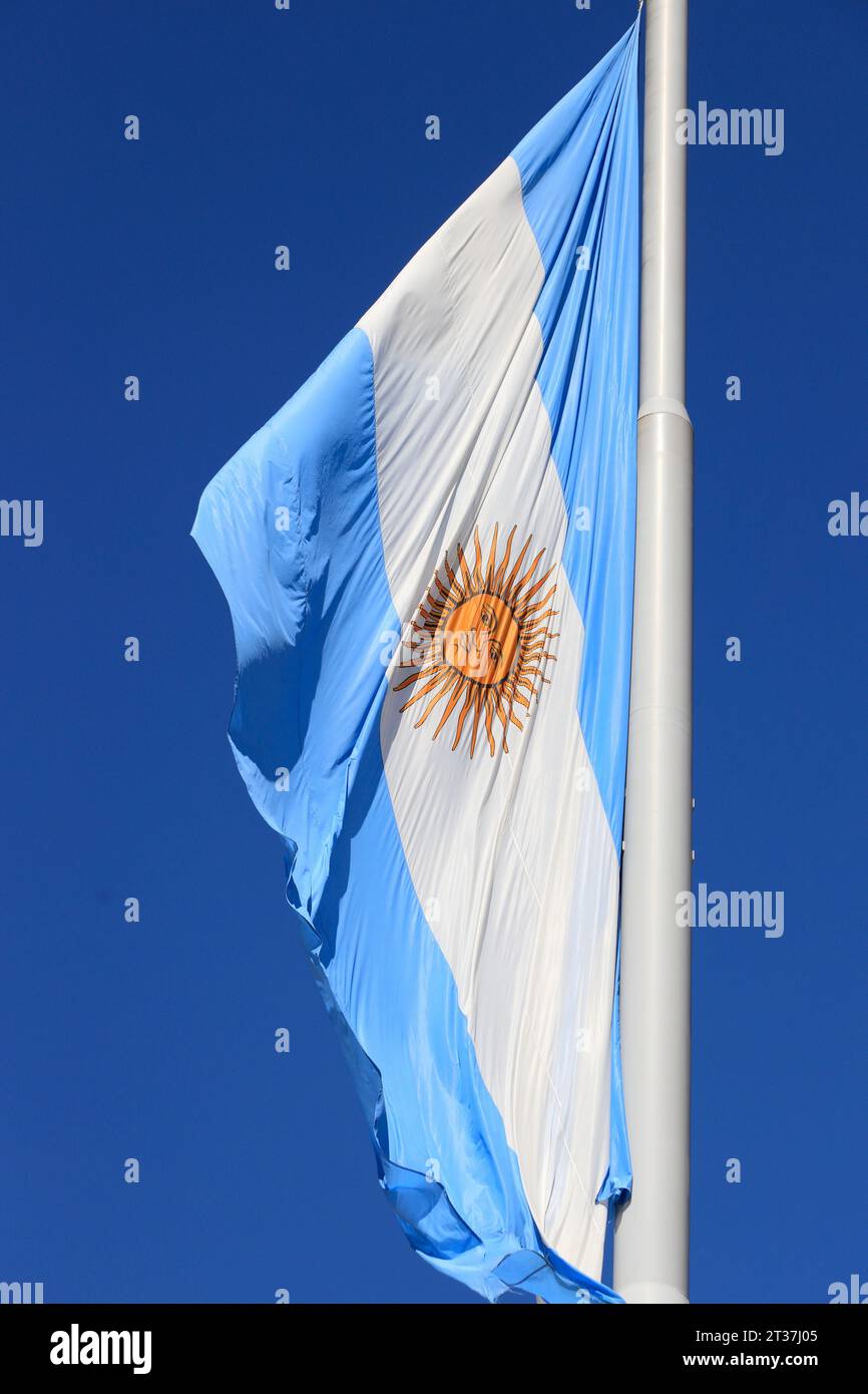 Argentina national flag at Plaza de Mayo.Buenos Aires.Argentina Stock ...