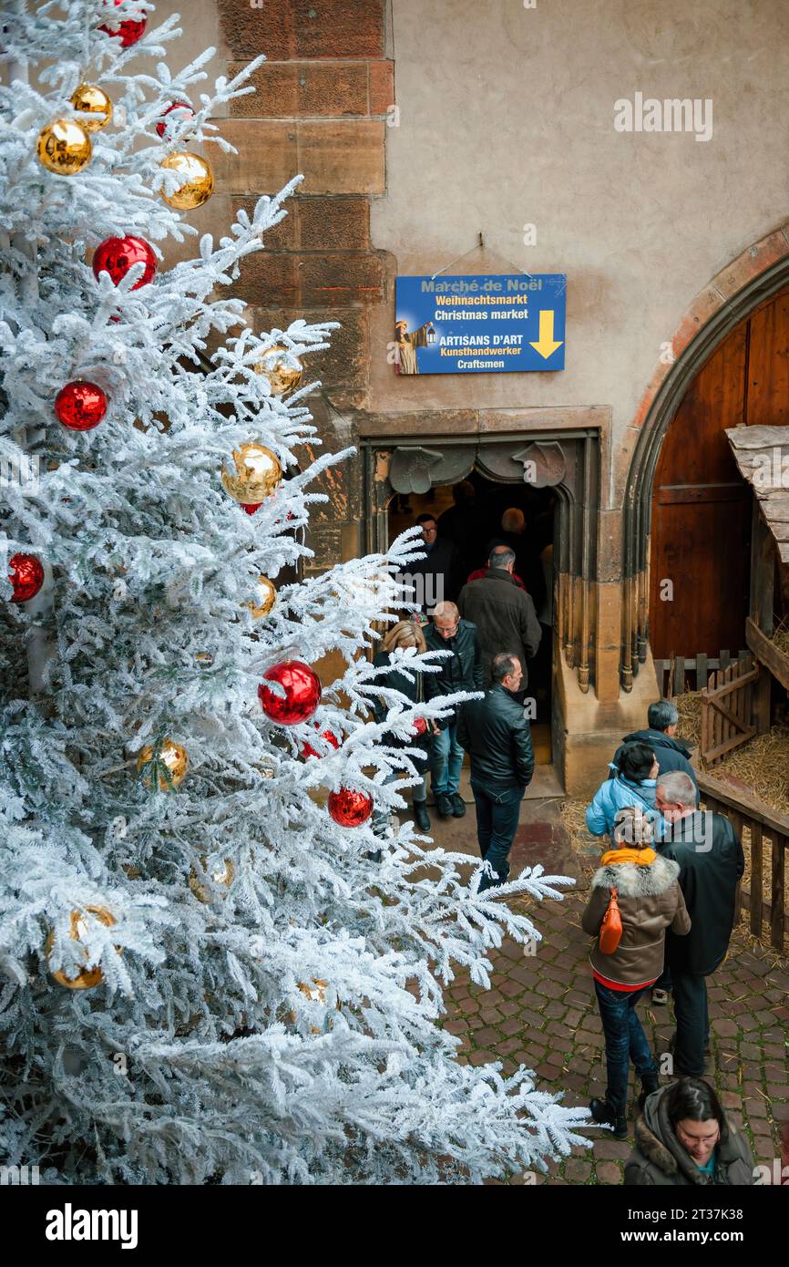Colmar, France - Nov 23, 2014: An aerial view of a Colmar street ...