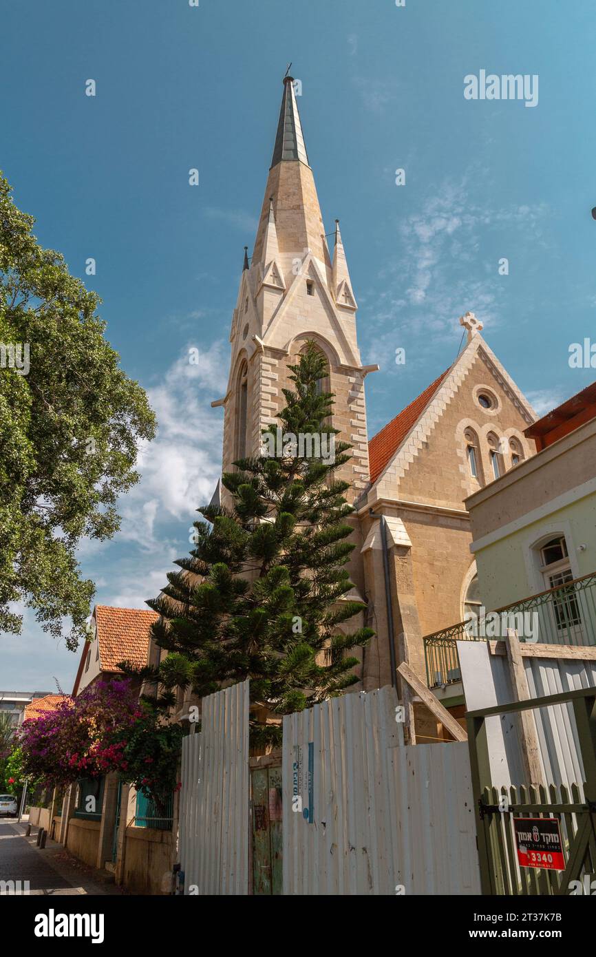 Tel Aviv, Israel - OCT 5, 2023: Immanuel Church is a Protestant church ...