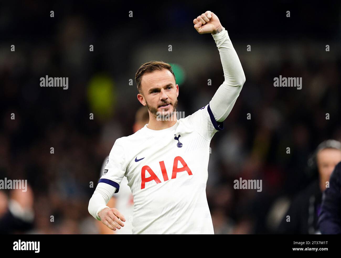Tottenham Hotspur's James Maddison celebrates following the Premier ...