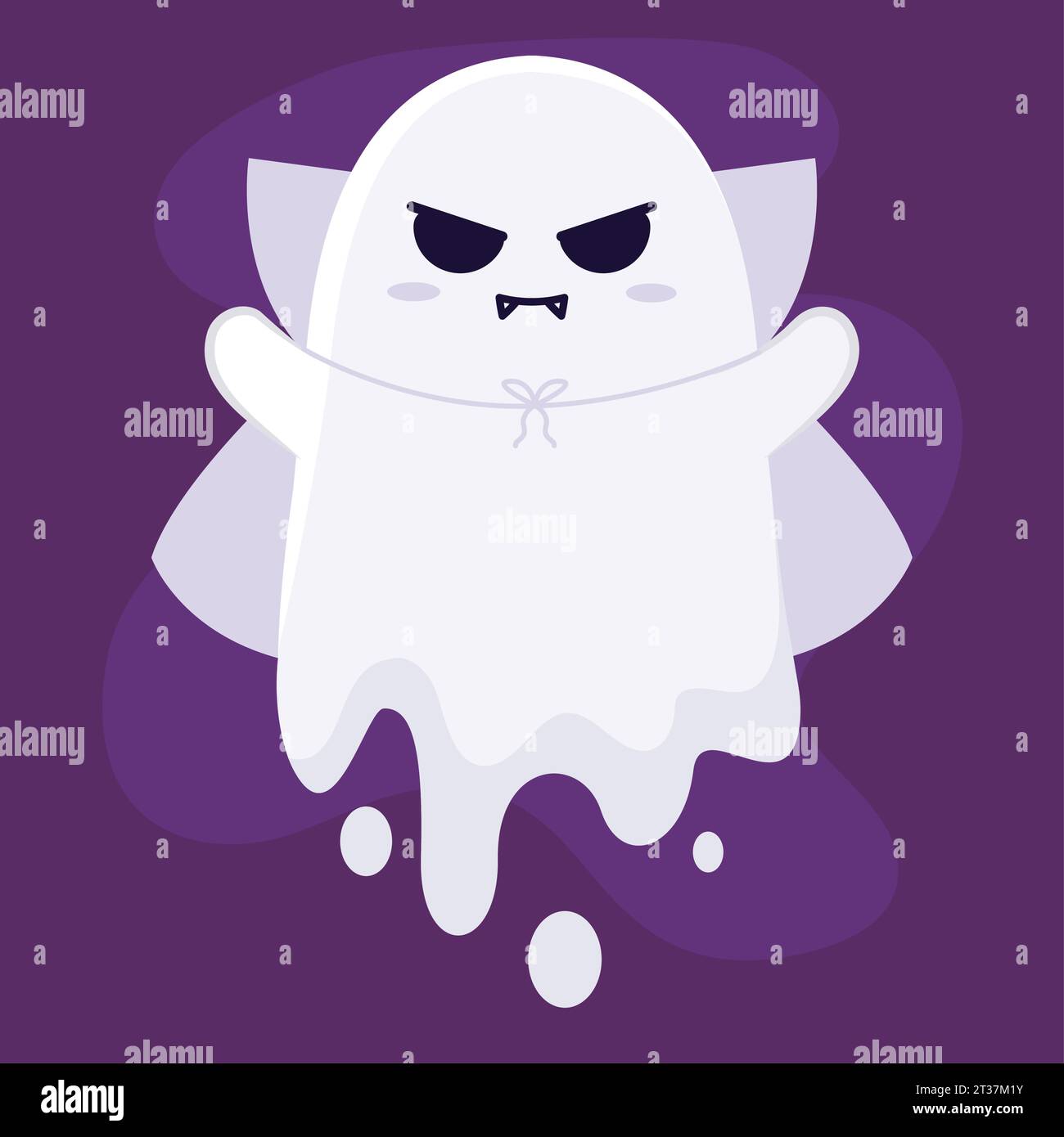 Isolated halloween ghost with vampire costume Vector Stock Vector Image ...