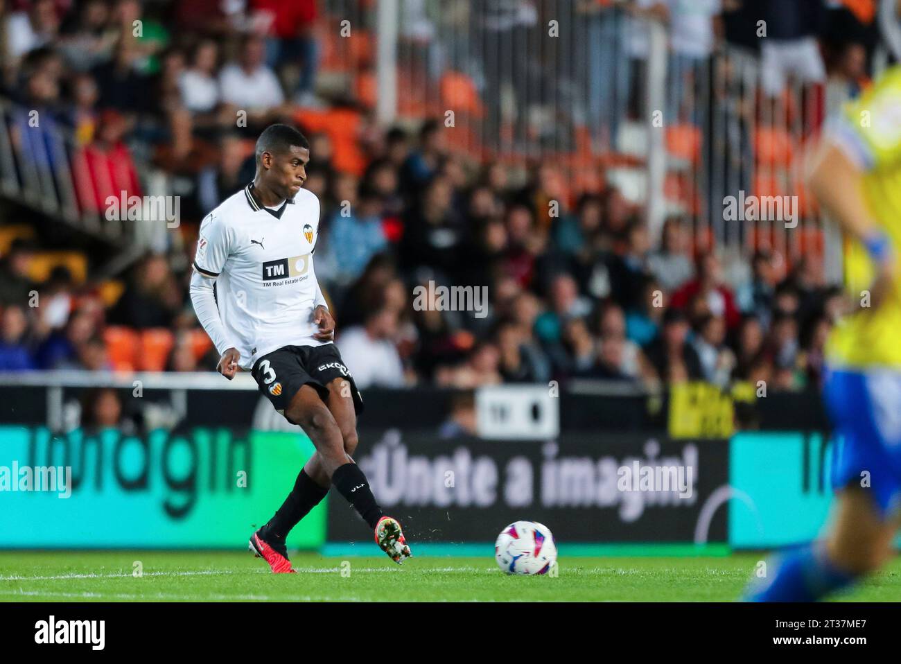 Cristhian Mosquera of Valencia in action during the spanish league, La ...