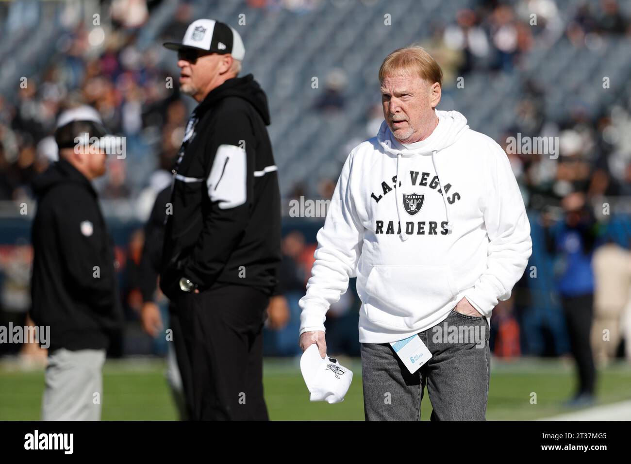 Las Vegas Raiders owner Mark Davis walks on the sidelines before an NFL ...