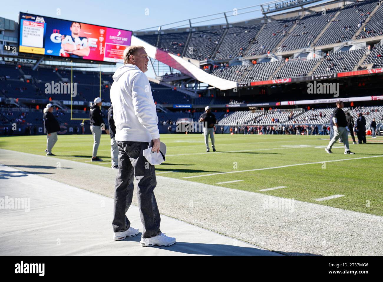 Las Vegas Raiders owner Mark Davis looks on from the sidelines before ...