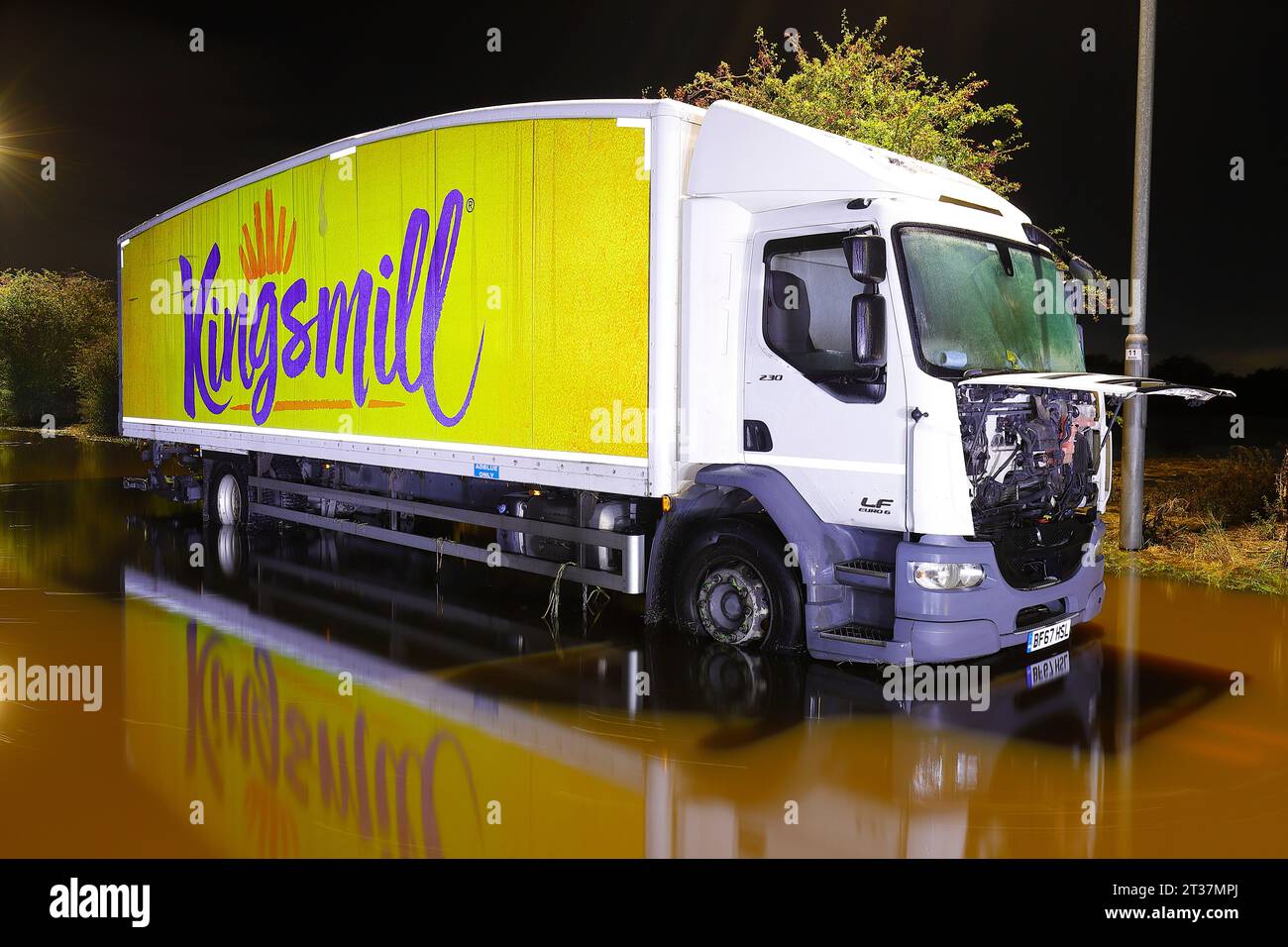 A Kingsmill lorry stuck in floods on Barnsdale Road near Castleford in ...