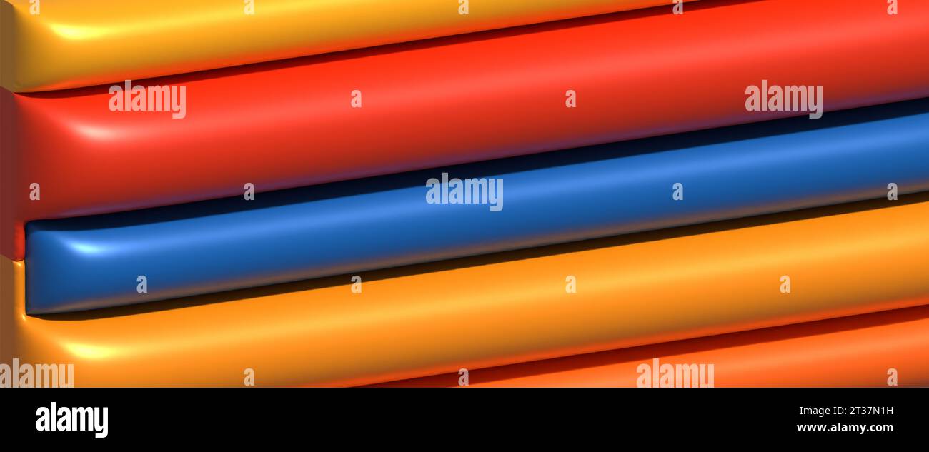 Multicolored inflated lines with a shiny surface, 3D rendering illustration Stock Photo - Alamy
