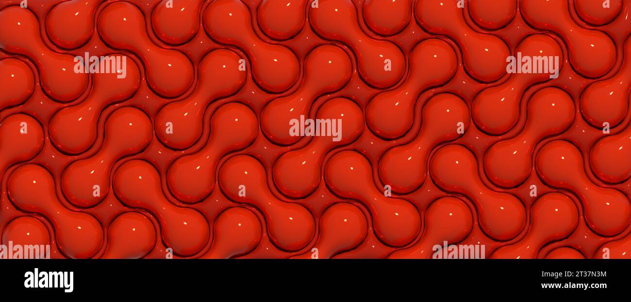 Abstract red background with various inflated figures, 3D rendering illustration Stock Photo - Alamy