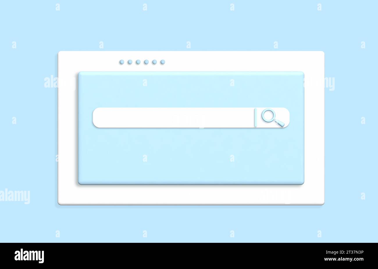 White search bar on a blue background, data entry column. 3D ...